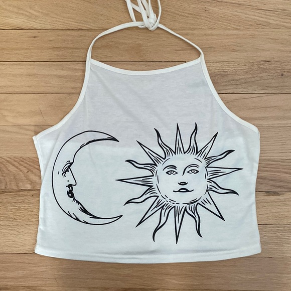 Tops | Sun And Moon White Halter Stretch Top | Poshmark